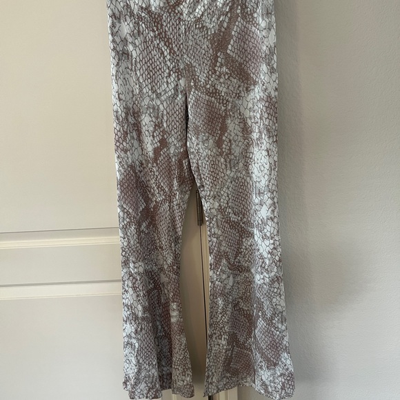 Olivaceous | Pants & Jumpsuits | Taupe Snake Print Flare Leg Pant ...